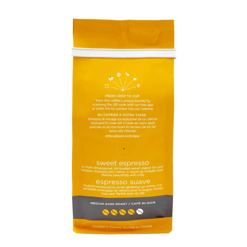 Sweet Espresso - Medium Dark Ground Coffee - Ethical Bean Coffee Canada